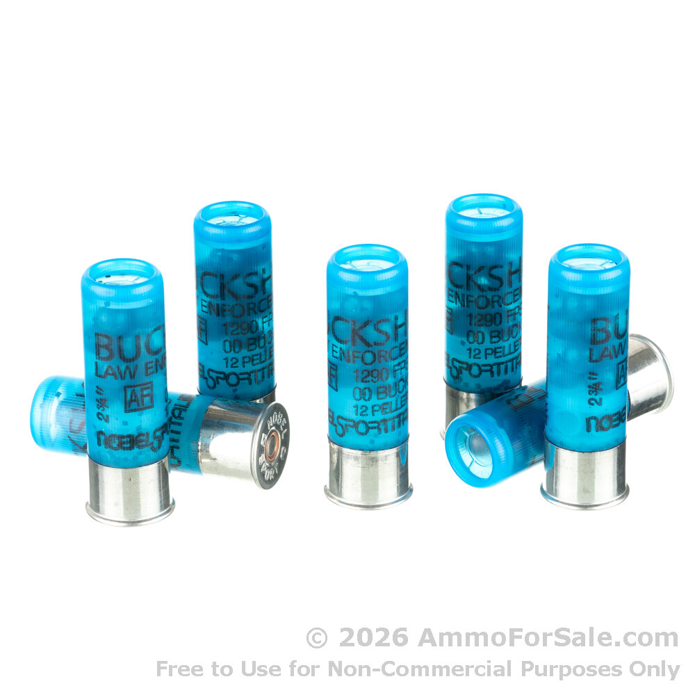 250 Rounds of Discount 00 Buck 12ga Ammo For Sale by NobelSport