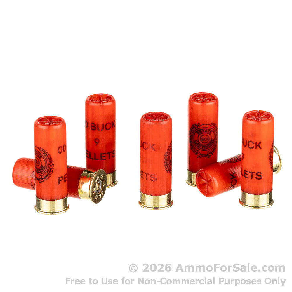 250 Rounds of Discount 00 Buck 12ga Ammo For Sale by Estate