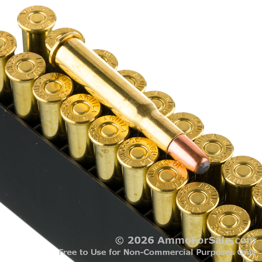 20 Rounds of 150gr SP 30-30 Win Ammo For Sale by Aguila
