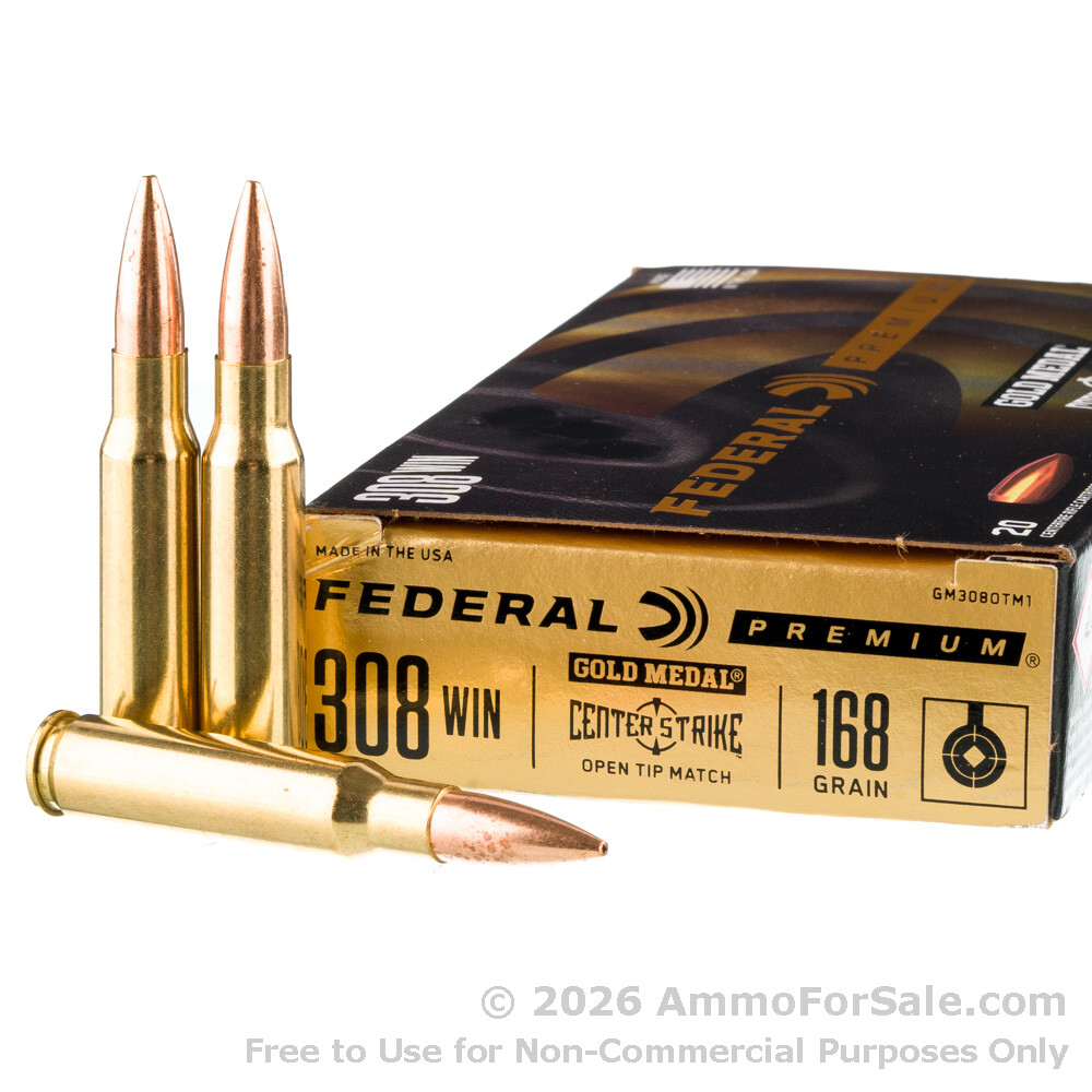 200 Rounds of Discount 168gr OTM .308 Win Ammo For Sale by Federal