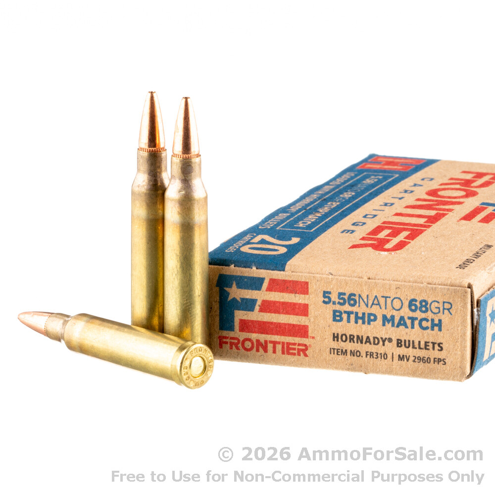 500 Rounds of Discount 68gr BTHP Match 5.56x45 Ammo For Sale by Hornady