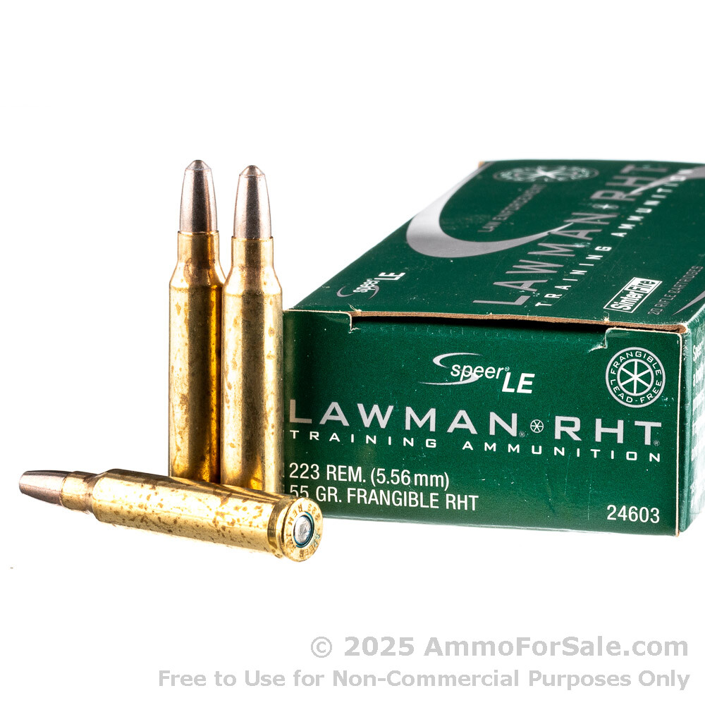 20 Rounds of Discount 55gr Frangible .223 Rem Ammo For Sale by Speer