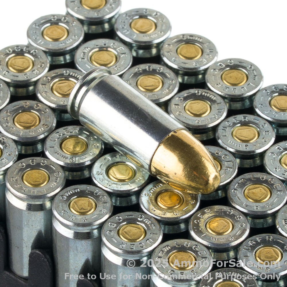1000 Rounds of Discount 124gr FMJ 9mm Ammo For Sale by Magtech