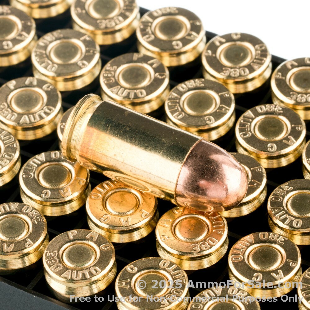 900 Rounds of Discount 90gr FMJ .380 ACP Ammo For Sale by PMC
