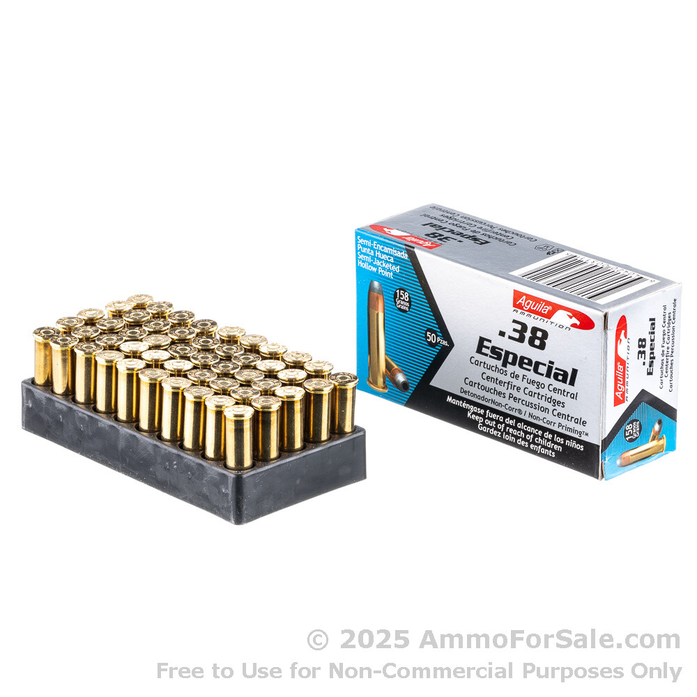 1000 Rounds of Discount 158gr SJHP .38 Spl Ammo For Sale by Aguila