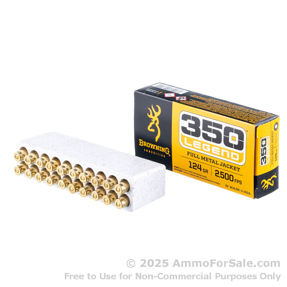 200 Rounds of Discount 124gr FMJ .350 Legend Ammo For Sale by Browning