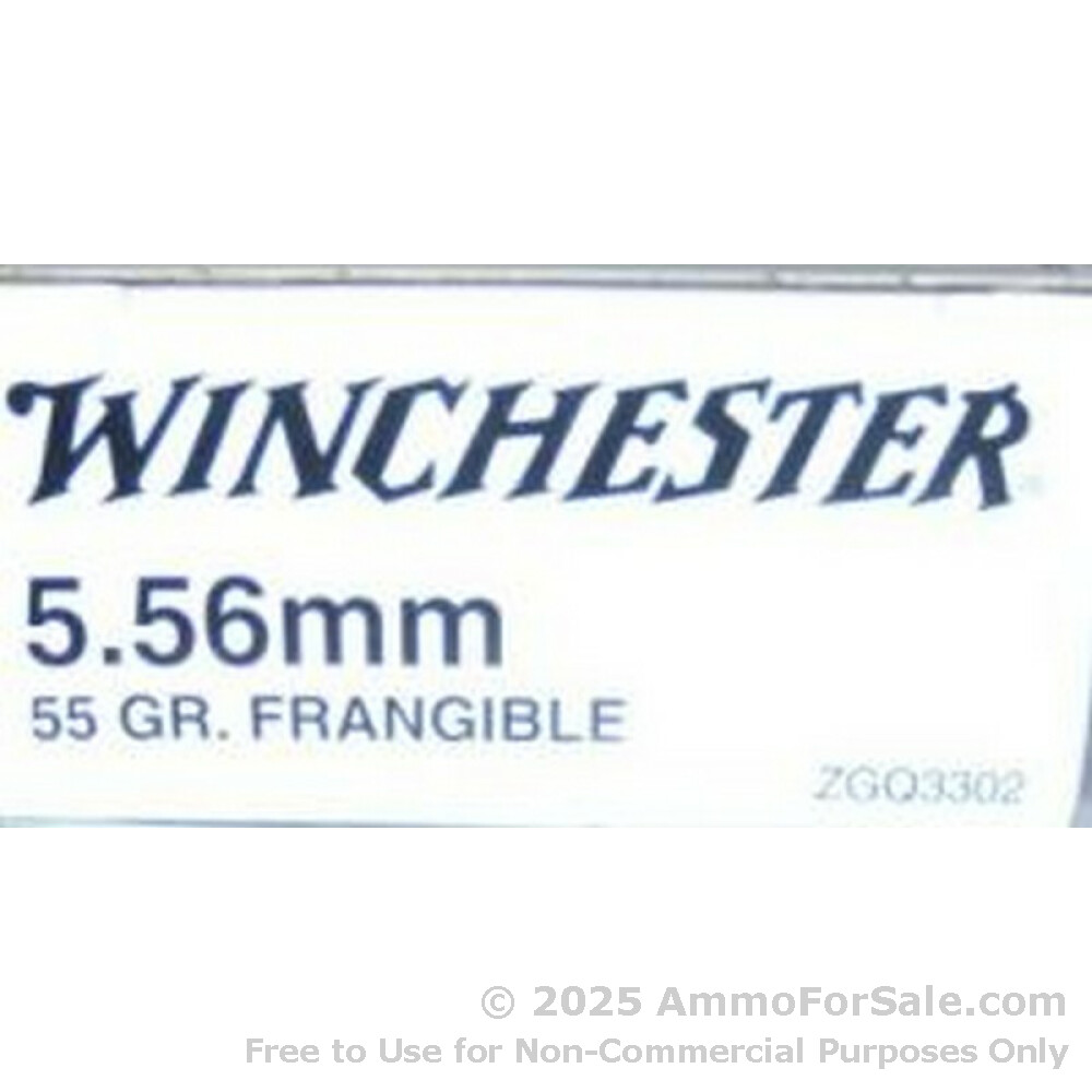 20 Rounds of Discount 55gr Frangible 5.56x45 Ammo For Sale by Winchester