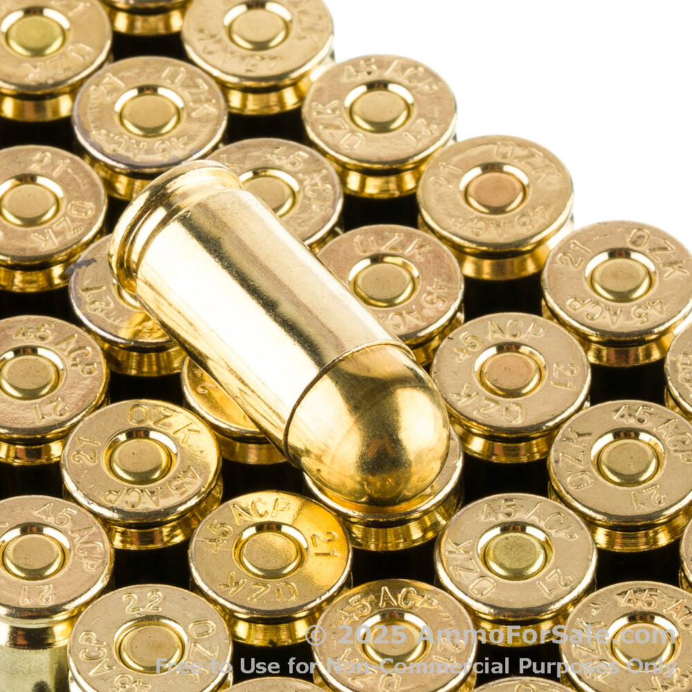 50 Rounds of Discount 230gr FMJ .45 ACP Ammo For Sale by Wolf