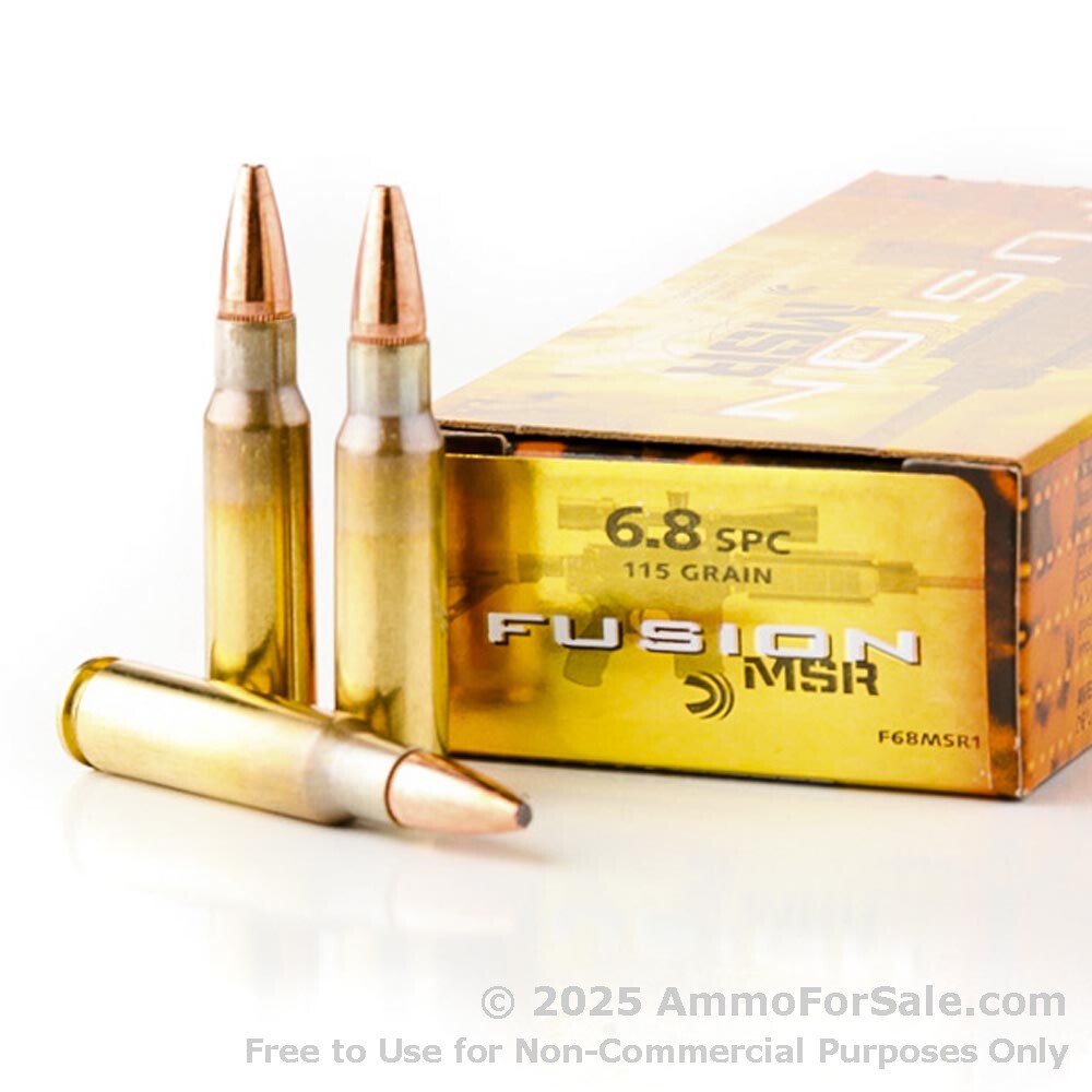 20 Rounds of Discount 115gr Fusion 6.8 SPC Ammo For Sale by Remington