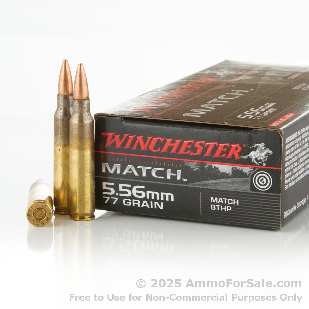 20 Rounds of Discount 77gr HPBT Match 5.56x45 Ammo For Sale by Winchester