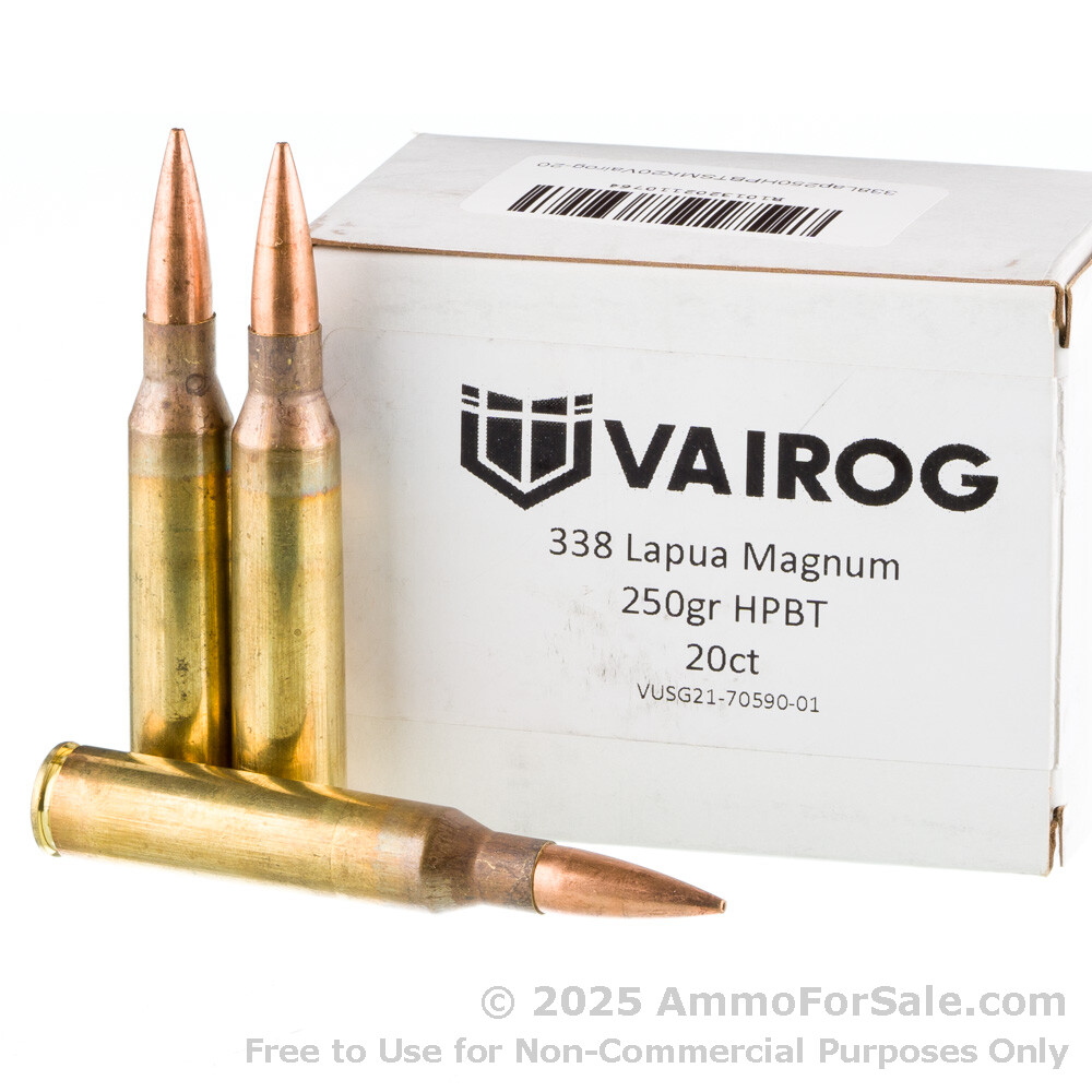 20 Rounds of Discount 250gr HPBT MatchKing .338 Lapua Magnum Ammo For ...