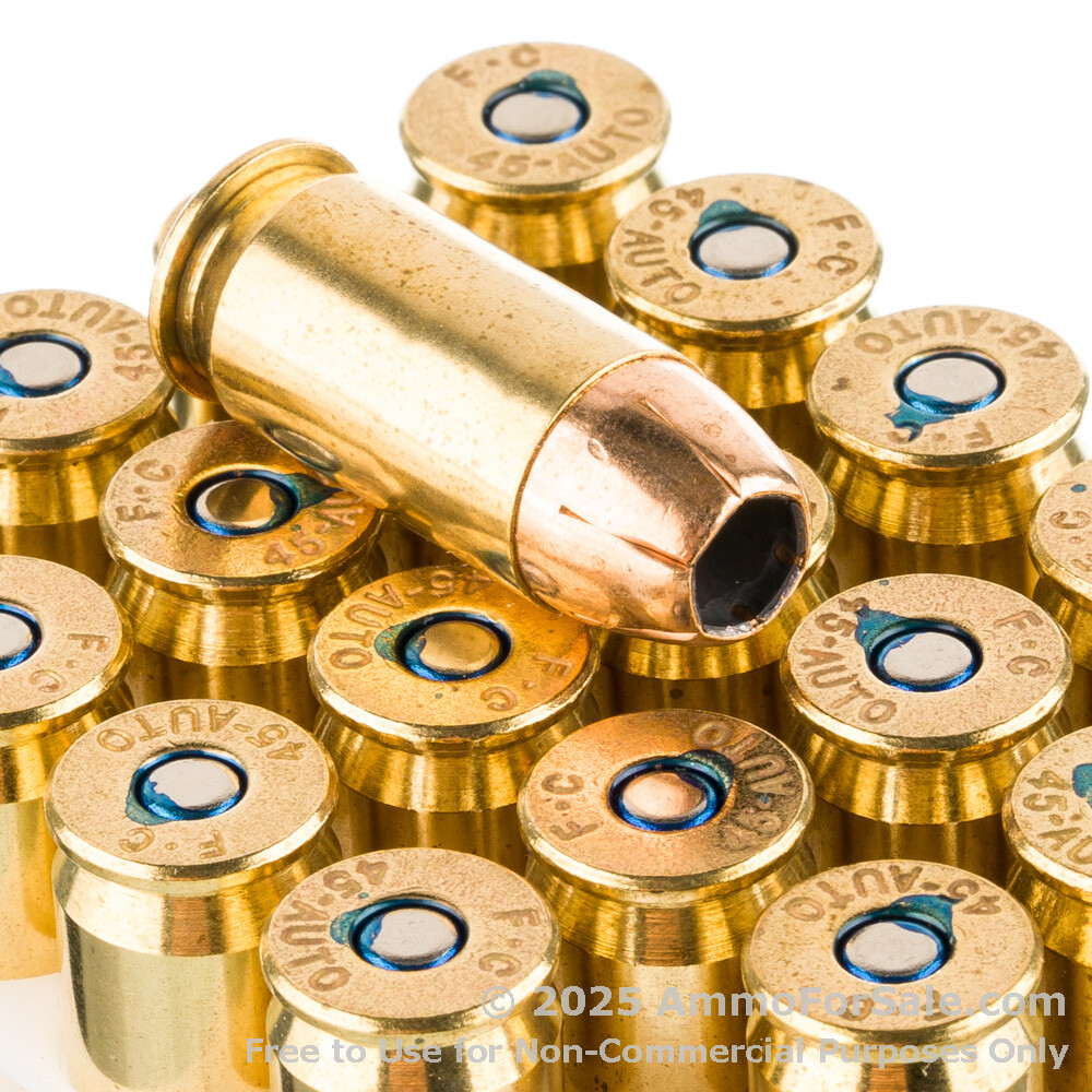 20 Rounds of 230gr JHP .45 ACP Ammo by Federal Punch