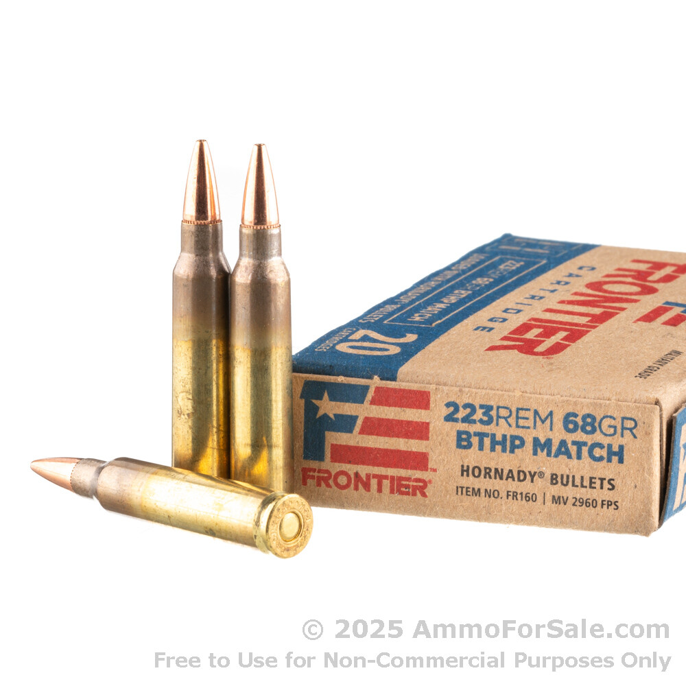 20 Rounds of Discount 68gr BTHP Match .223 Ammo For Sale by Hornady