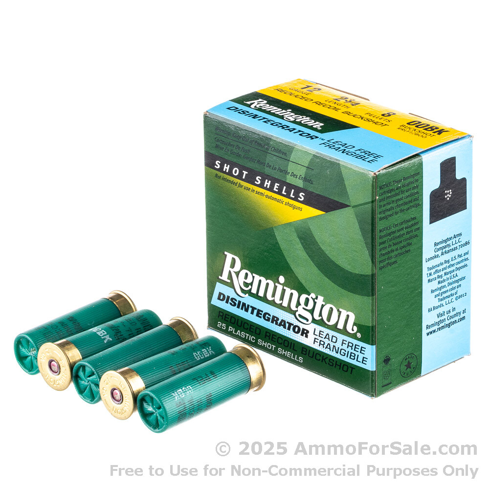25 Rounds of Discount frangible 00 buckshot 12ga Ammo For Sale by Remington