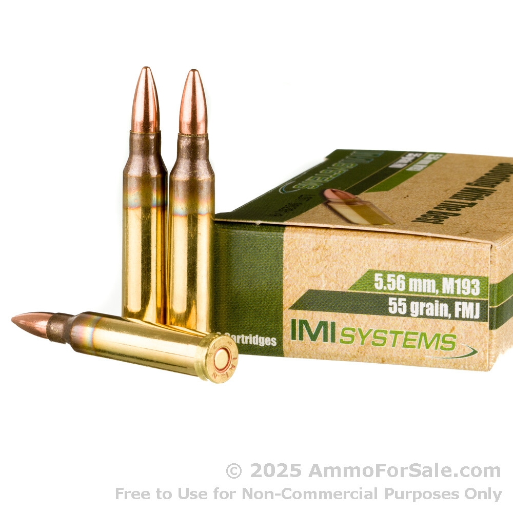 1200 Rounds of Discount 55gr FMJ M193 5.56x45 Ammo For Sale by IMI