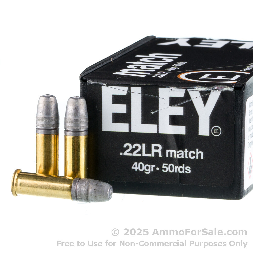 50 Rounds of Discount 40gr LRN .22 LR Ammo For Sale by Eley