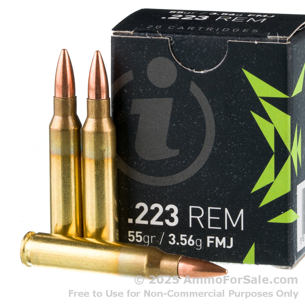 1000 Rounds of Discount 55gr FMJ .223 Ammo For Sale by Igman