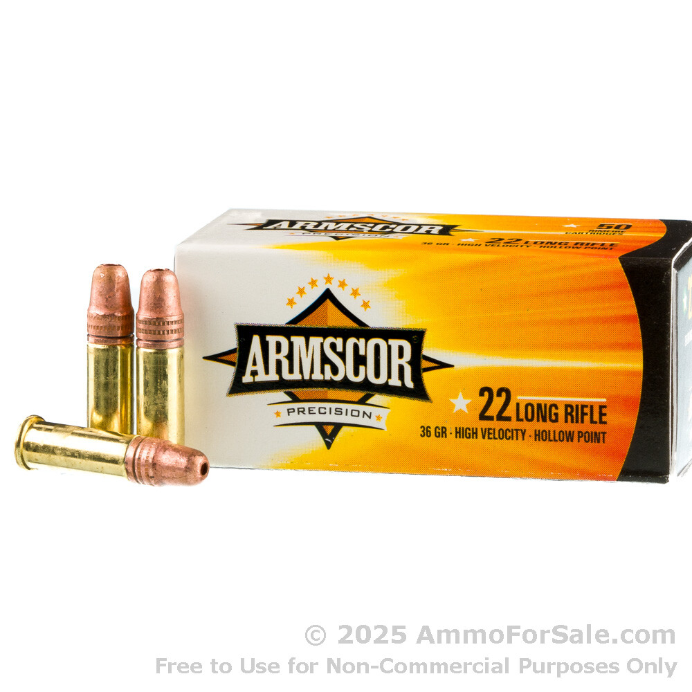 5000 Rounds of 36gr CPHP .22 LR Ammo by Armscor Precision