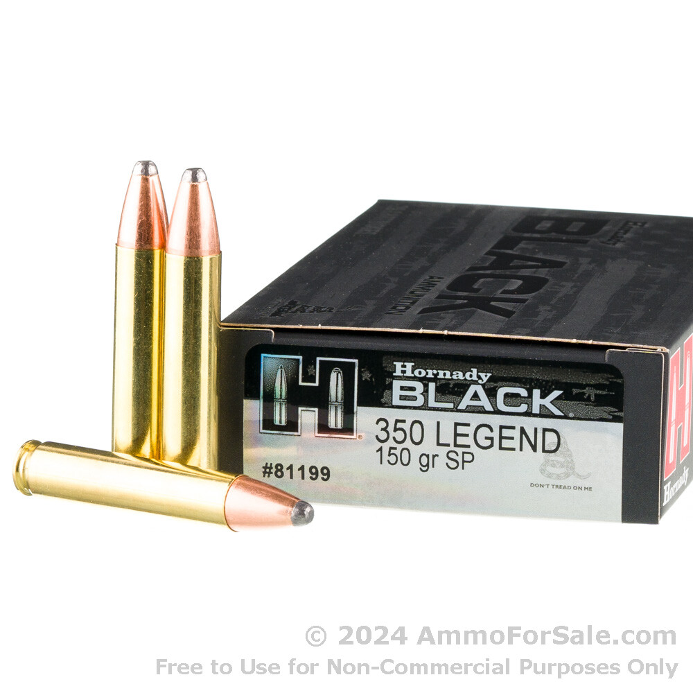 20 Rounds of Discount 150gr SP .350 Legend Ammo For Sale by Hornady