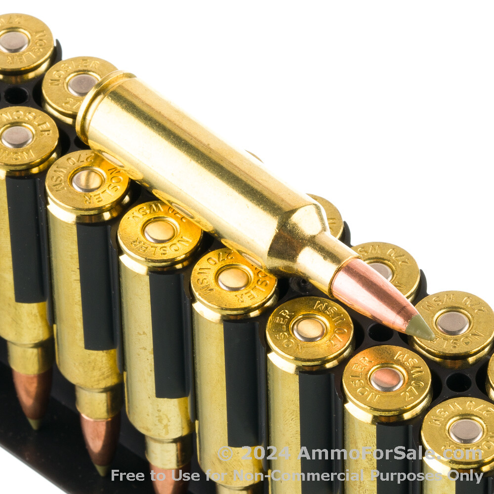 20 Rounds of Discount 130gr Expansion Tip .270 Win Short Mag Ammo For ...