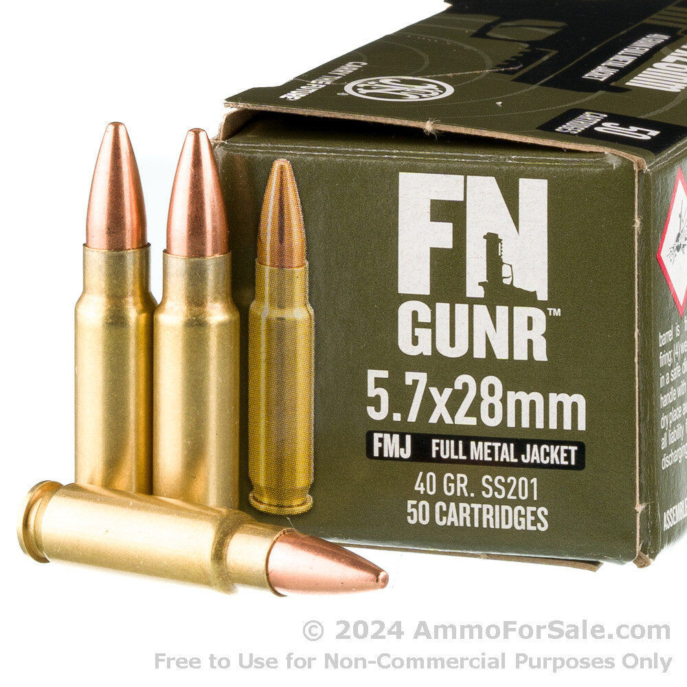 50 Rounds of Discount 40gr FMJ 5.7x28mm Ammo For Sale by FN Herstal