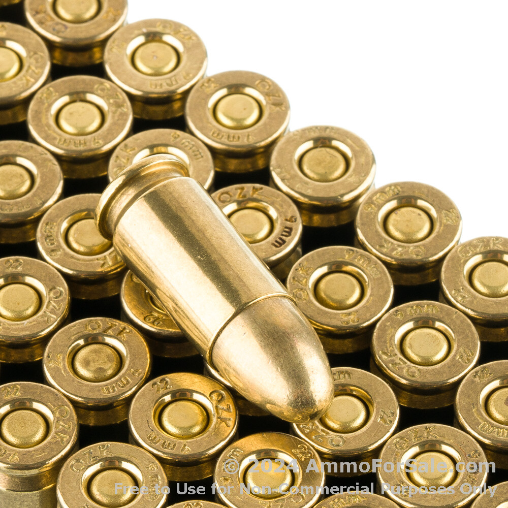 50 Rounds of Discount 124gr FMJ 9mm Ammo For Sale by Wolf