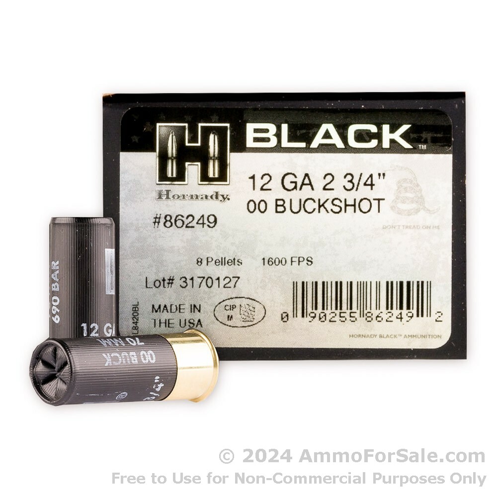 100 Rounds of Discount Hornady 12ga 00 Buck Ammo For Sale