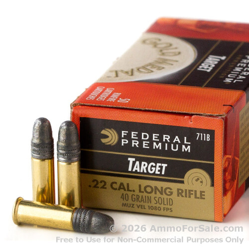 500 Rounds of Discount 40gr LRN .22 LR Ammo For Sale by Federal