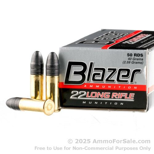 50 Rounds of 40gr LRN .22 LR Ammo For Sale by Blazer