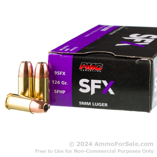 1000 Rounds of 124gr JHP 9mm Ammo For Sale by PMC SFX