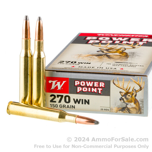 200 Rounds of Discount 150gr SP .270 Win Ammo For Sale by Winchester