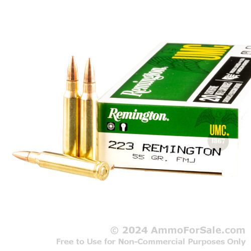 500 Rounds of Discount 55gr FMJ .223 Ammo For Sale by Remington UMC