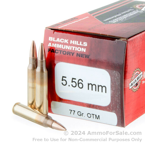 500 Rounds of Discount 77gr OTM 5.56x45 Ammo For Sale by Black Hills ...
